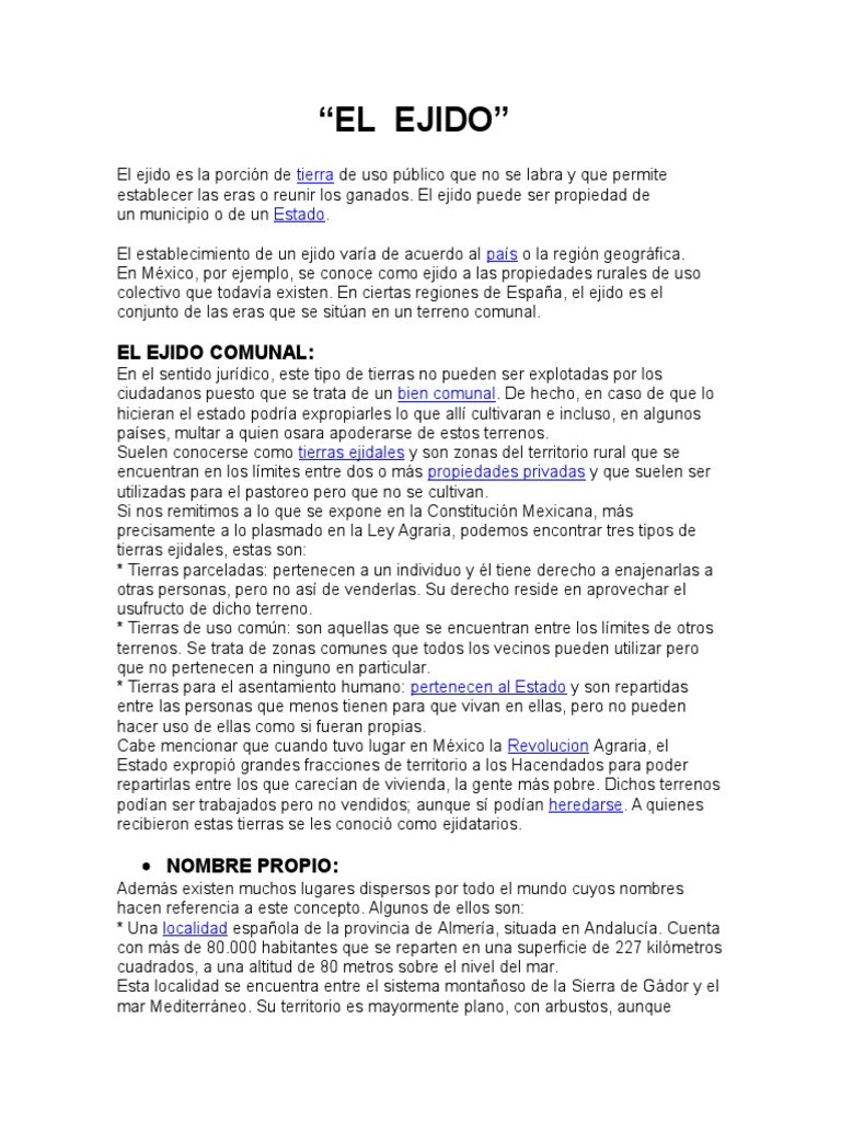 Ejido: Uso y Propiedad en México | PDF | Propiedad | Science