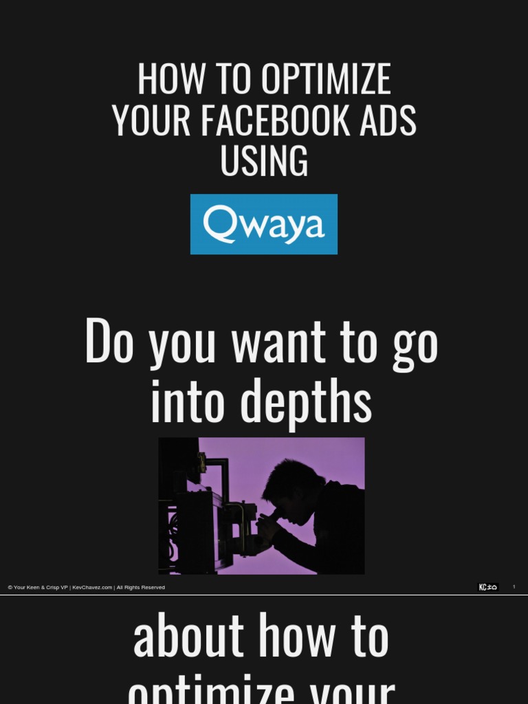 How To Optimize Your Facebook Ads Using Qwaya - Kev Chavez - Your Keen ...