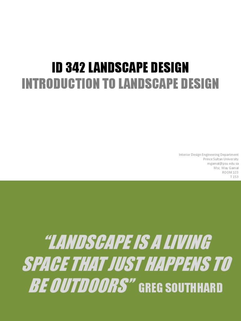 Introduction to Landscape Design Concepts | PDF | Landscape | Land ...