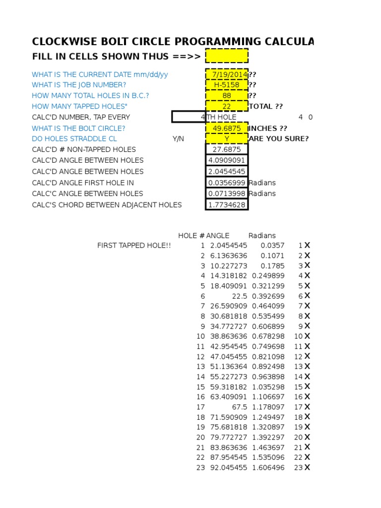 Bolt Circle Calculator | Elementary Geometry | Trigonometry