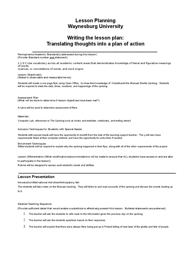 Flyer Lesson Plan | PDF | Lesson Plan | Educational Assessment
