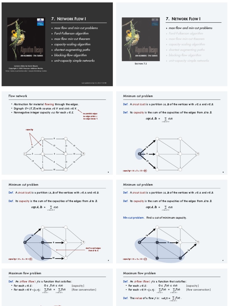 07NetworkFlowI 2x2 | PDF | Vertex (Graph Theory) | Mathematical Relations