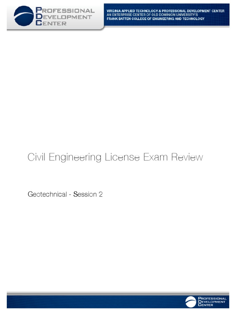 Civil Engineering License Exam Review: Geotechnical - Session 2 | PDF ...