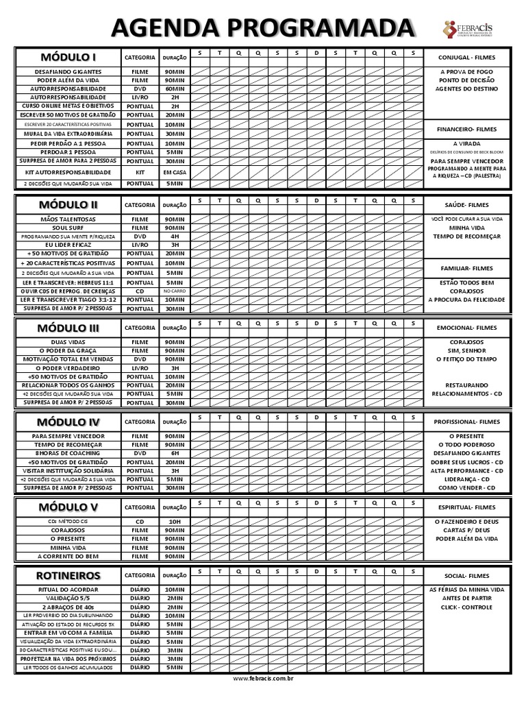 Agenda Programada PDF | PDF | Jogos e Atividades