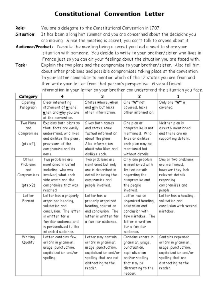 Constitutional Convention Letter | PDF | Constitutional Convention ...
