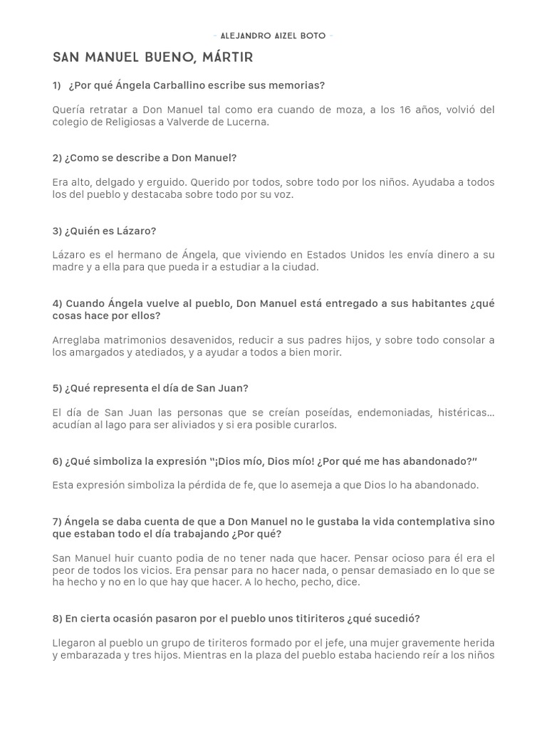 San Manuel Bueno, Martir | PDF | Fe