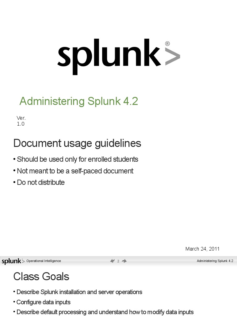 Splunk Admin42 Ver1.1 | PDF | Superuser | Command Line Interface