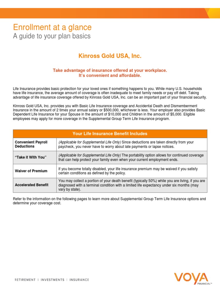 Enrollment at A Glance - Basic Guidelines | PDF | Life Insurance ...
