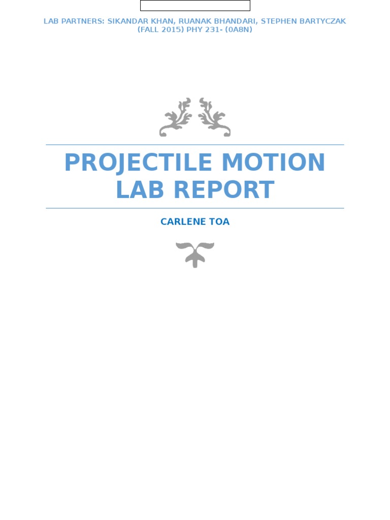 Projectile Motion Lab Report | Download Free PDF | Acceleration | Trajectory