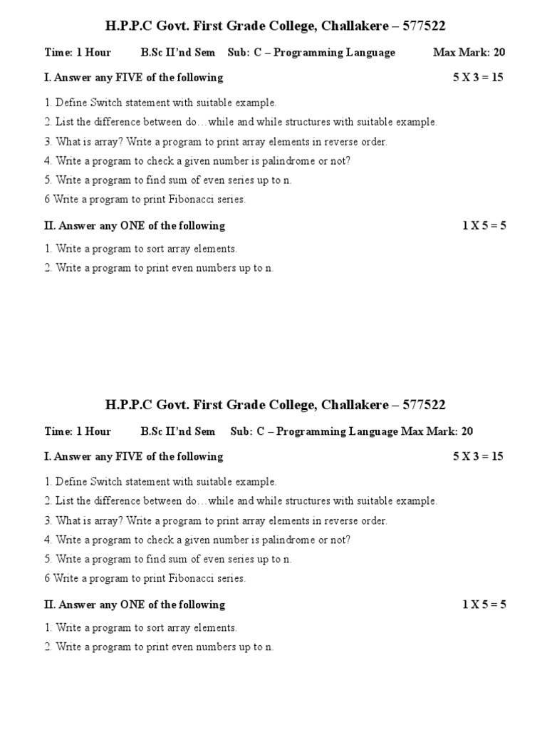 H.P.P.C Govt. First Grade College, Challakere - 577522 | PDF ...