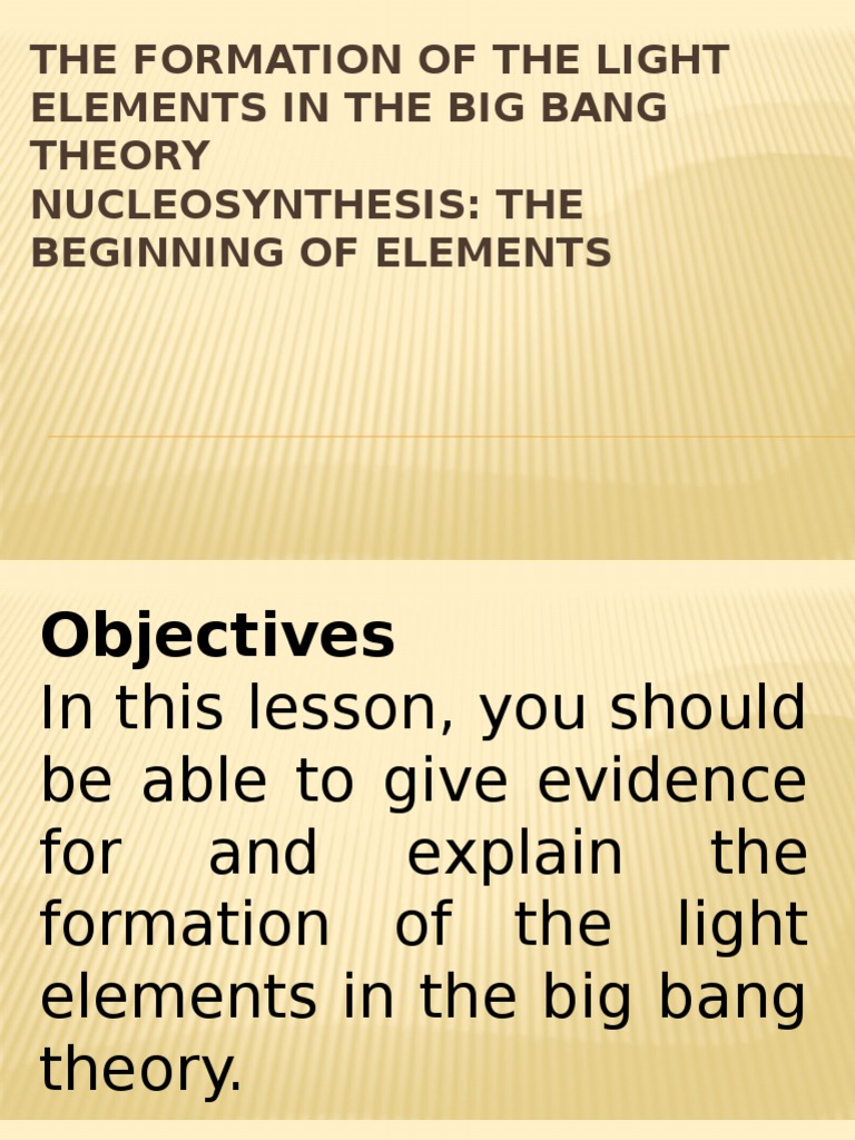 The Formation of the Light Elements | Redshift | Big Bang