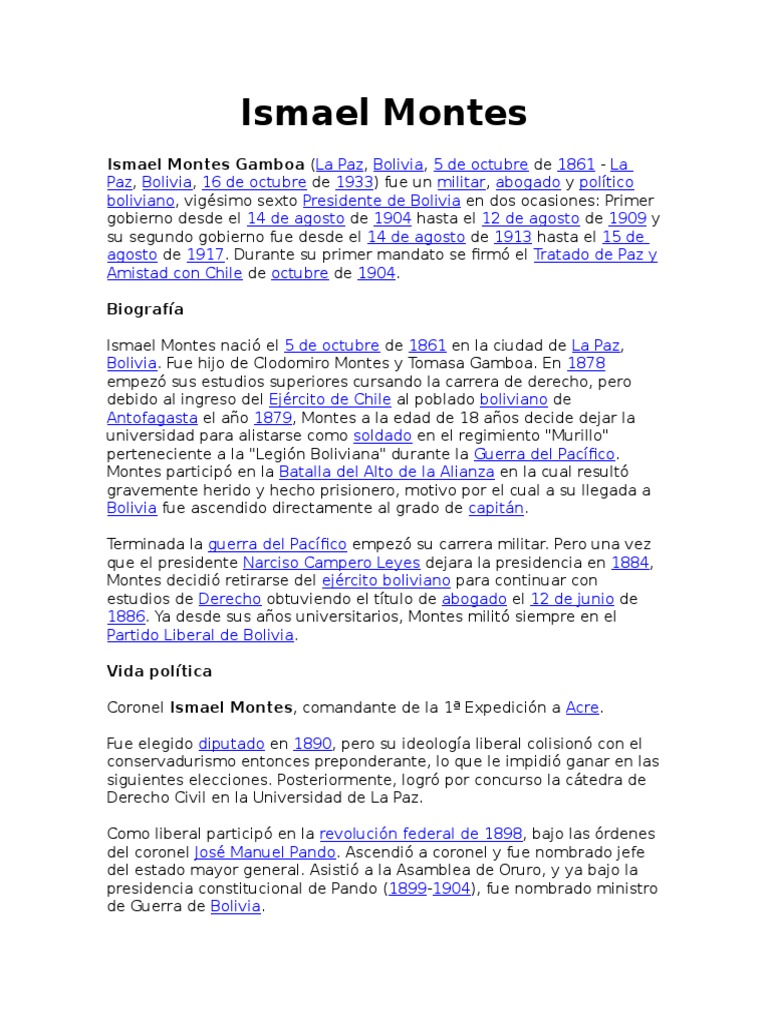 Ismael Montes | PDF | Gobierno | Negocios (general)