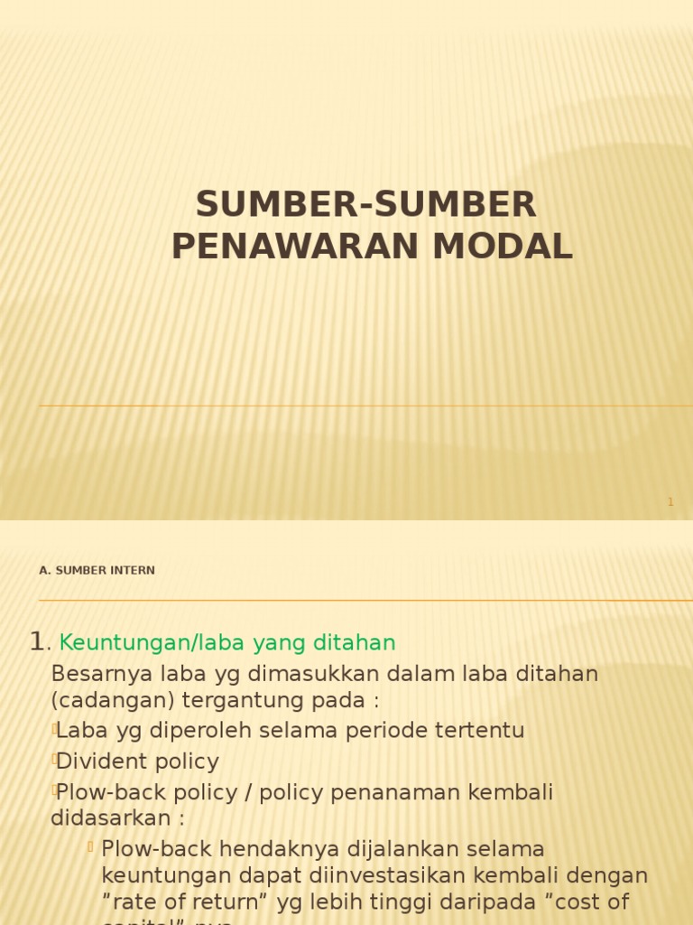 Sumber-Sumber Penawaran Modal | PDF