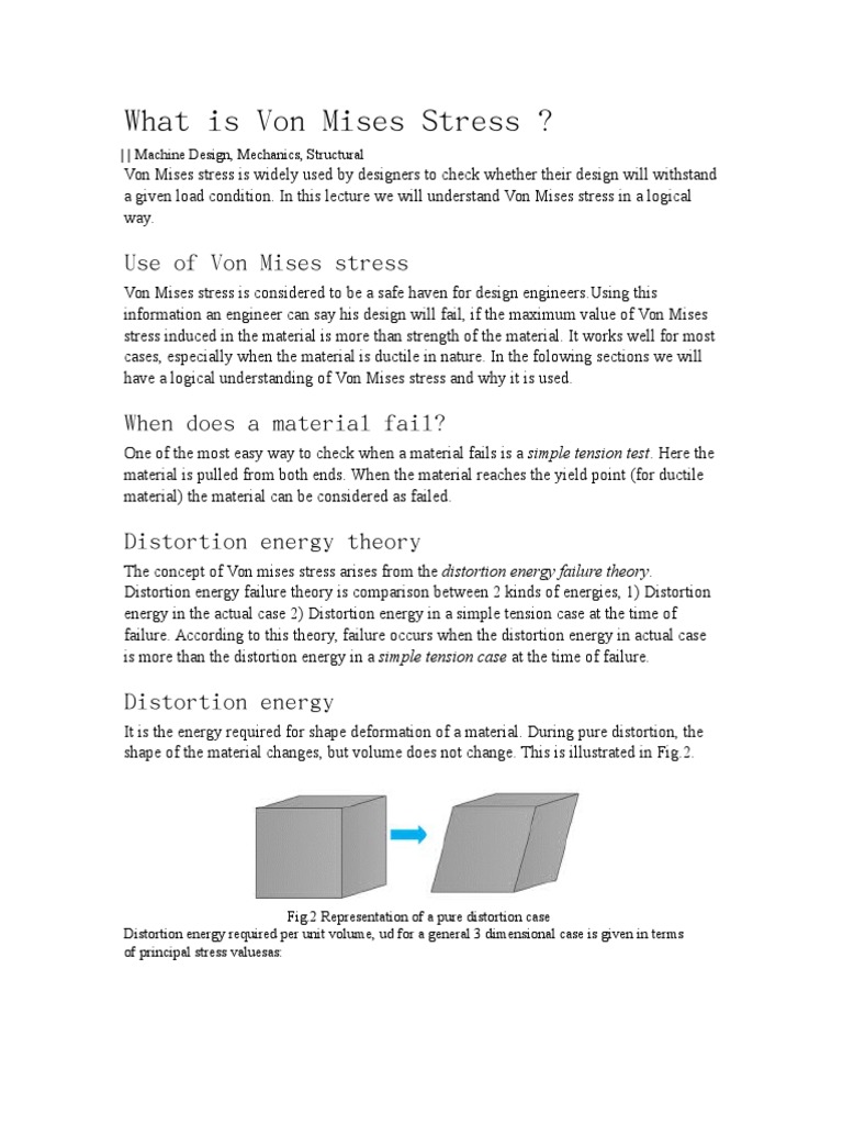 What is Von Mises Stress | Classical Mechanics | Mechanical Engineering