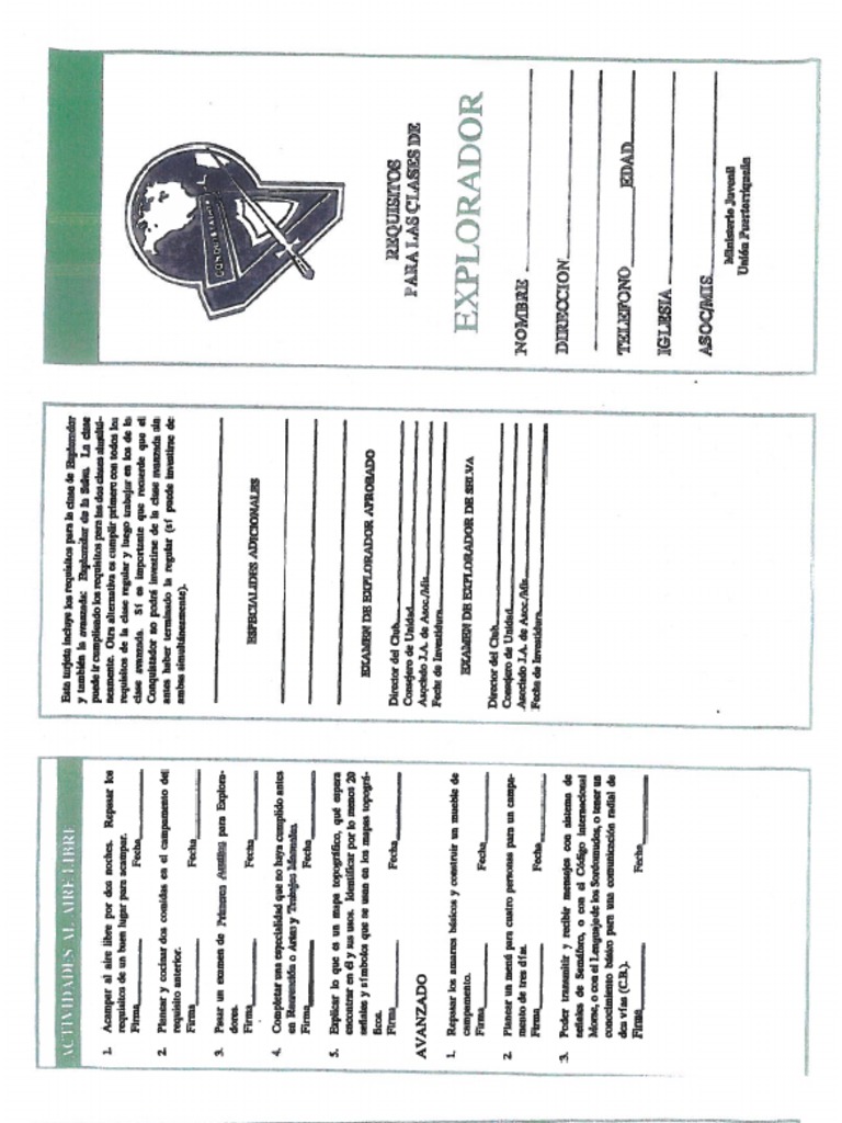 Tarjeta Clase - Explorador | PDF