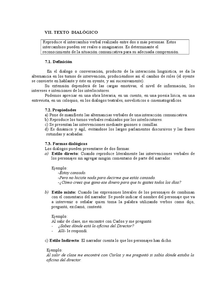 7 Texto Dialógico | PDF | Conversacion | Diálogo