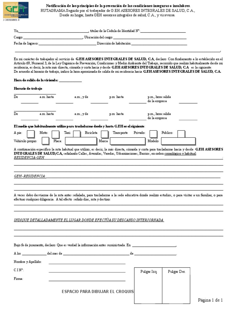 Declaración de Ruta RUTAGRAMA | PDF