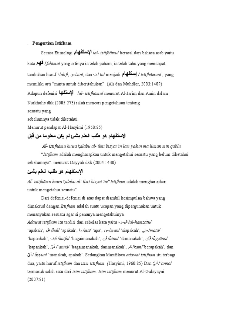 Pengertian dan Fungsi Istifham | PDF