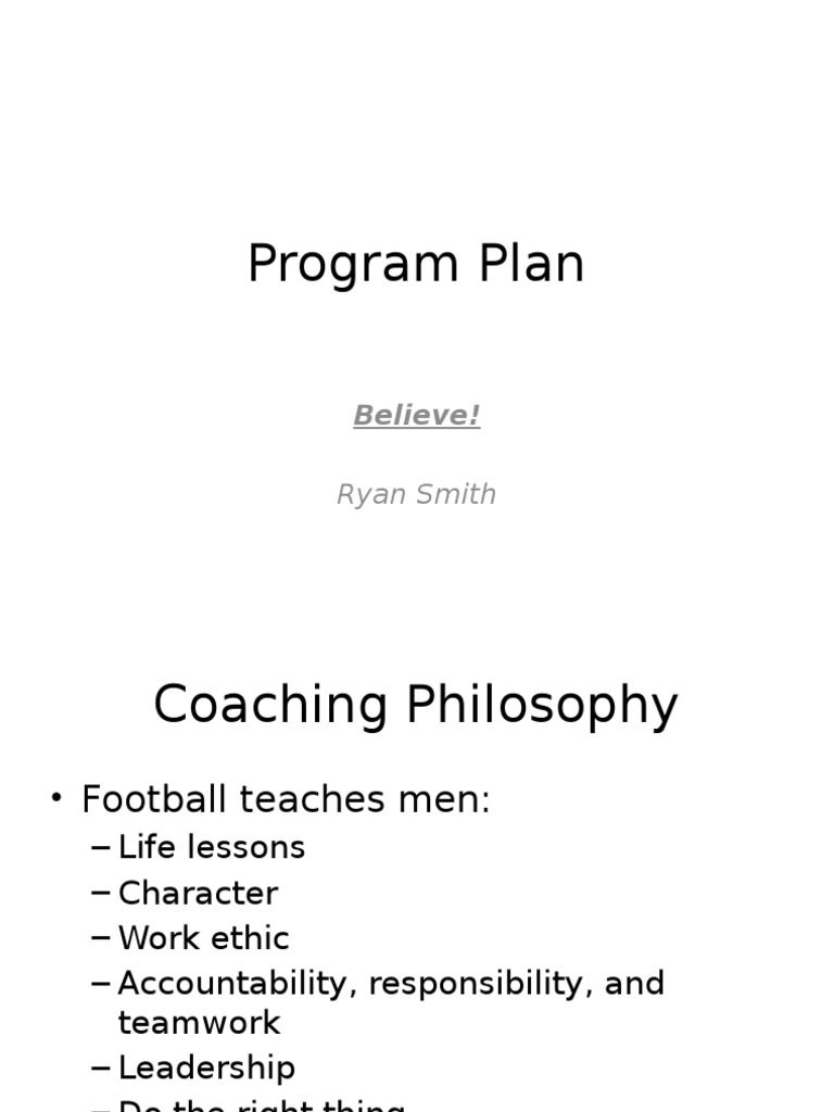 Football Program Plan | Download Free PDF | Leadership | National ...