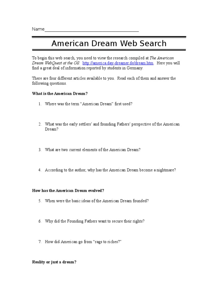 Exploring the American Dream: Insights & Perspectives | PDF | Social ...