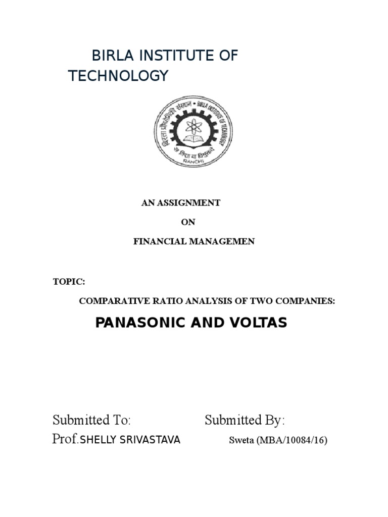 Comparative Ratio Analysis of Two Companies | PDF | Equity (Finance ...