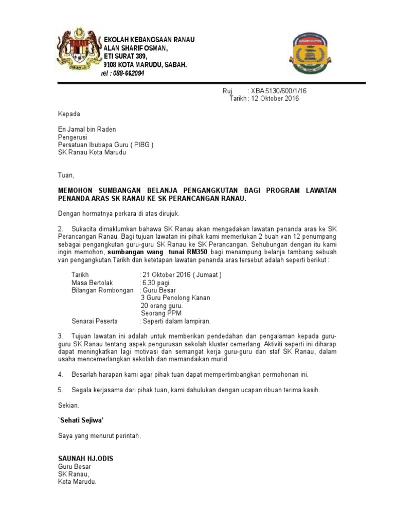 Surat Mohon Sumbangan Pibg | PDF