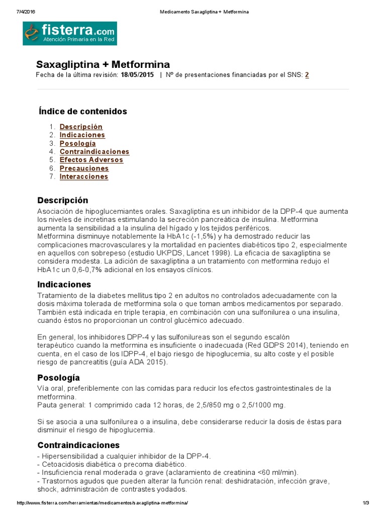 Medicamento Saxagliptina + Metformina 2015 | Diabetes mellitus ...