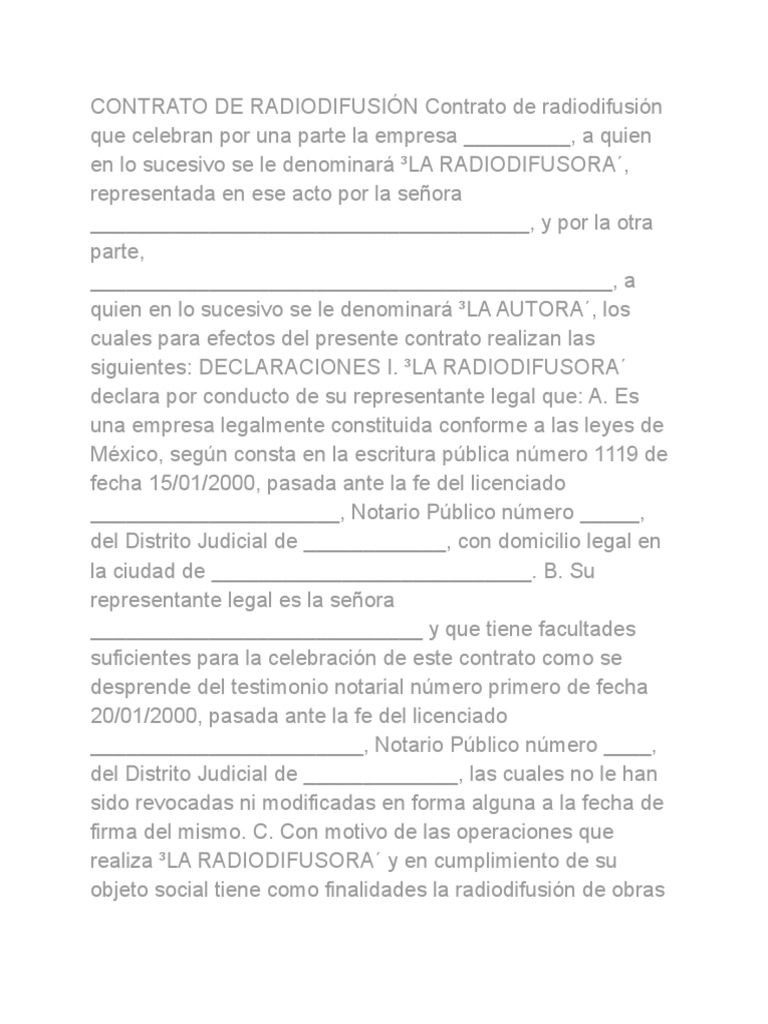 Contrato de Radiodifusion | PDF