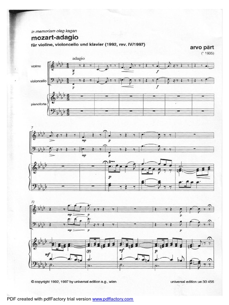 Arvo Part - Fratres - Piano.sheet | PDF