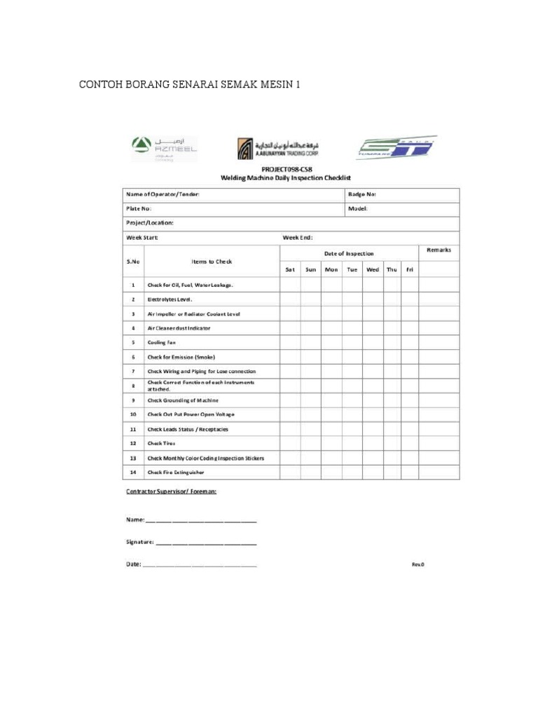 Senarai Semak Penyelenggaraan Mesin CNC | PDF | Pengelolaan Keuangan ...