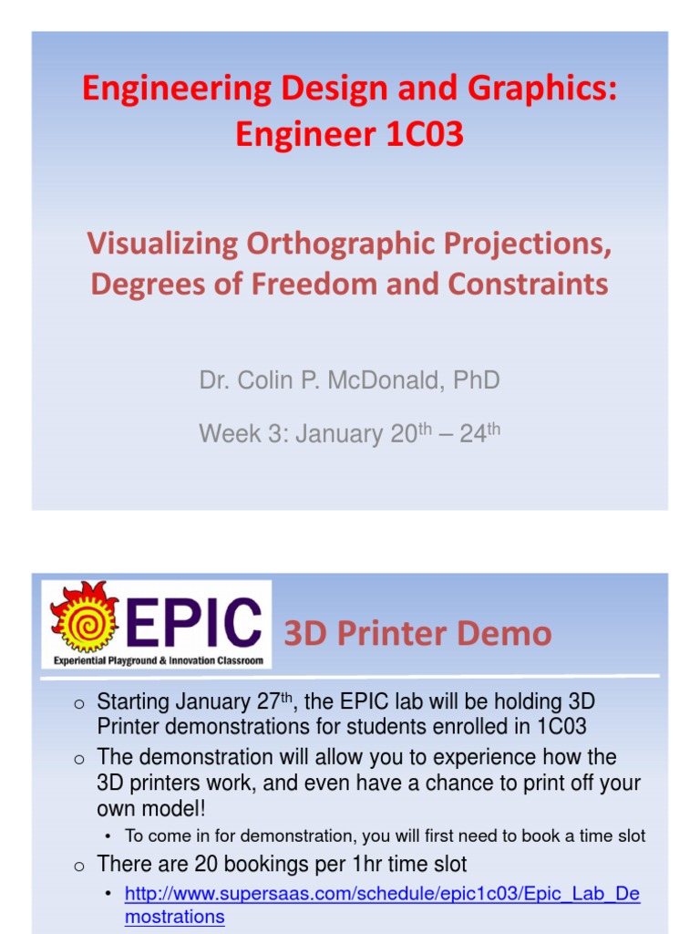 Engineering Design and Graphics: Engineer 1C03: Visualizing ...