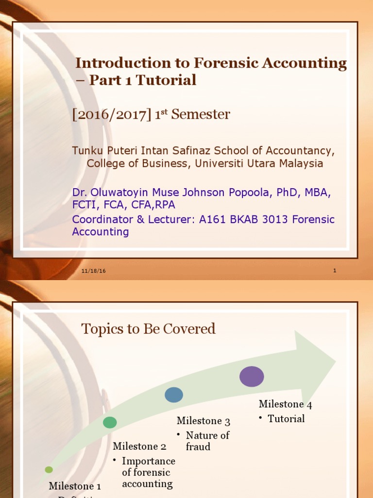 Introduction To Forensic Accounting Week 1 - Tutorial | PDF | Fraud ...