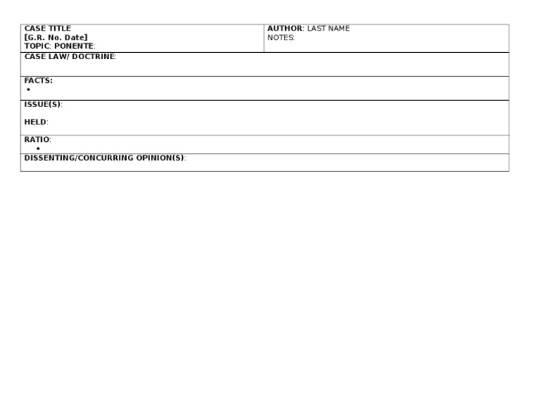 01 Case Digest Template | PDF