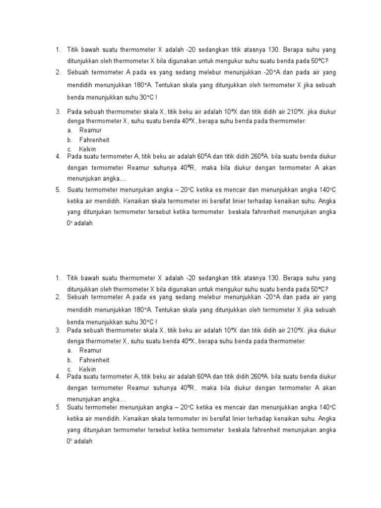 Soal Termometer X | PDF