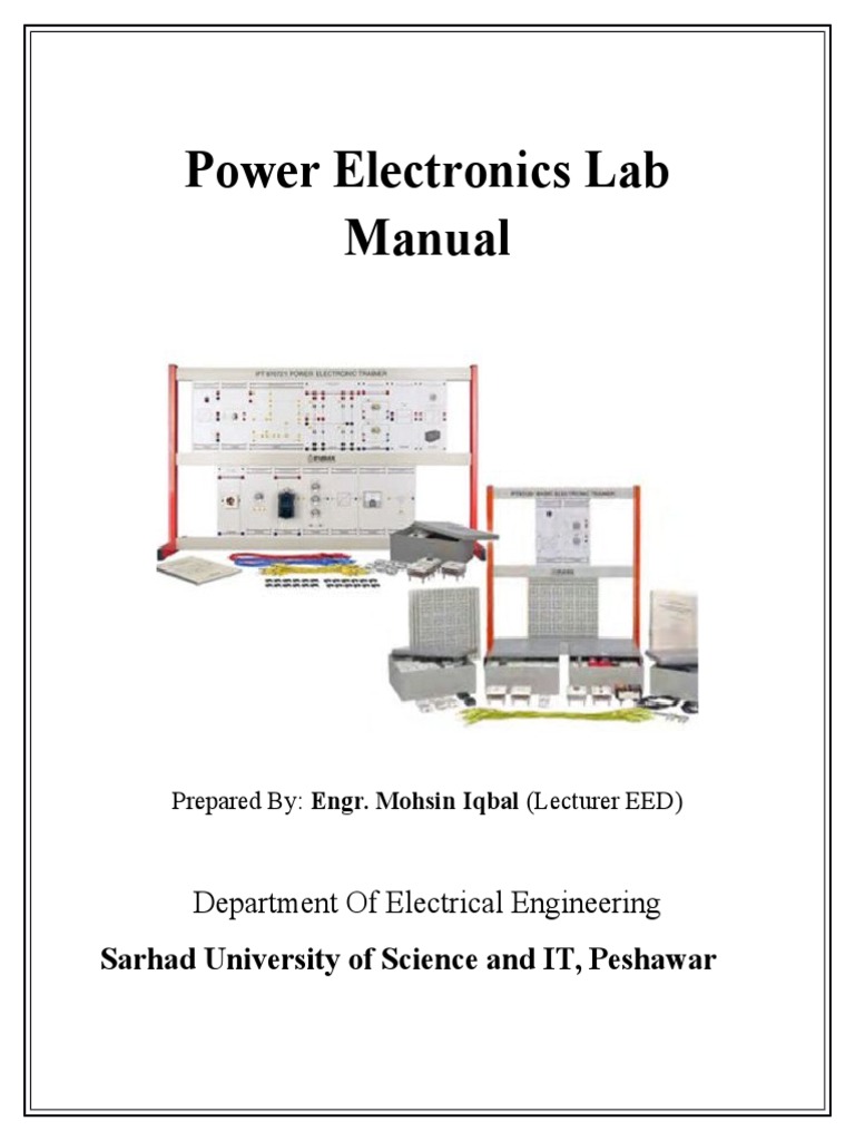 Power Electronics Lab Manual: Department of Electrical Engineering | PDF | Electricity | Electronics