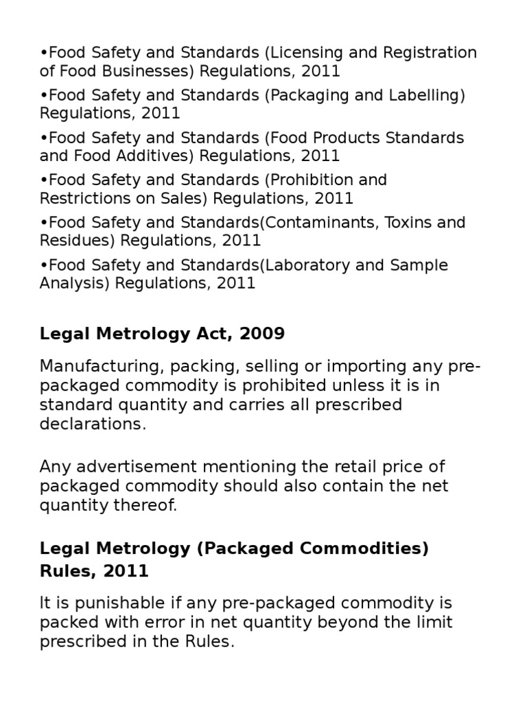 Food Safety and Standards | PDF