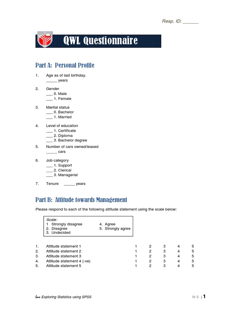 W3 Sample Questionnaire and Dummy Tables | PDF | Student's T Test ...