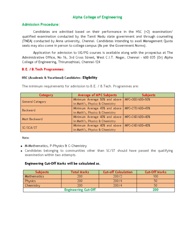 Eng Admission Procedure | PDF | Academic Degree | University And ...