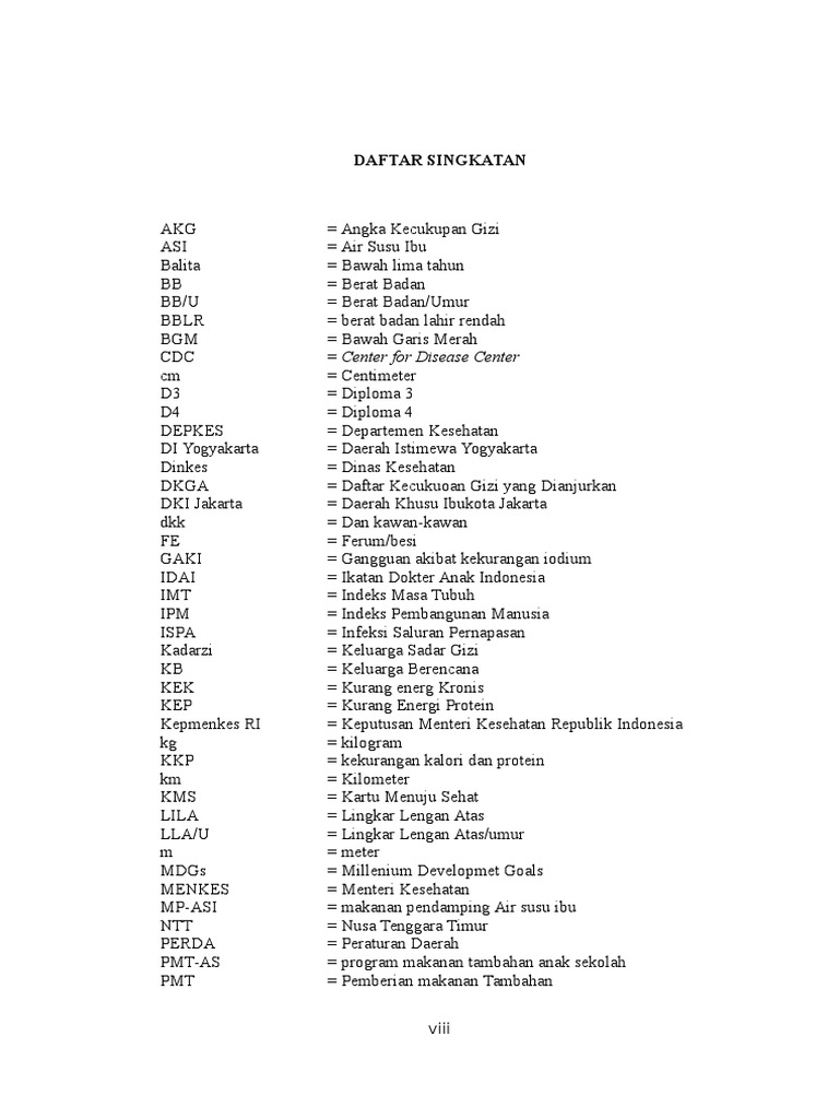 4 Daftar Singkatan Laporan | PDF