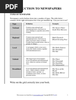 Broadsheet vs Tabloid Newspaper Guide | PDF | Newspapers | News