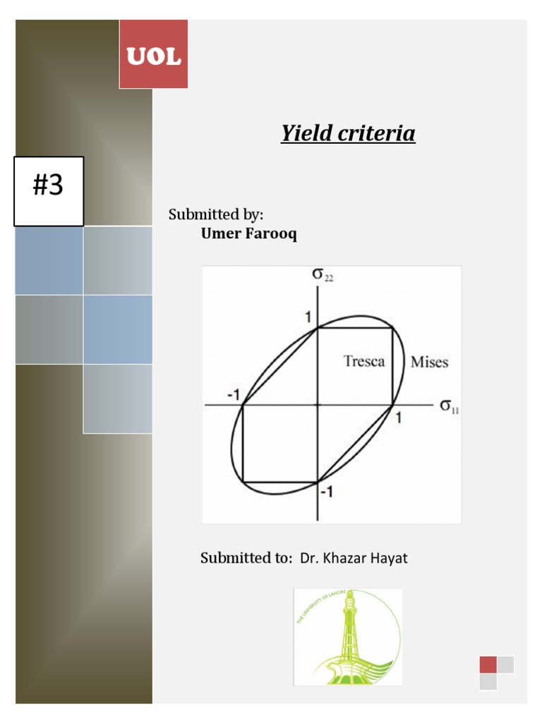 Yield Criteria: Submitted by | PDF | Yield (Engineering) | Deformation (Mechanics)
