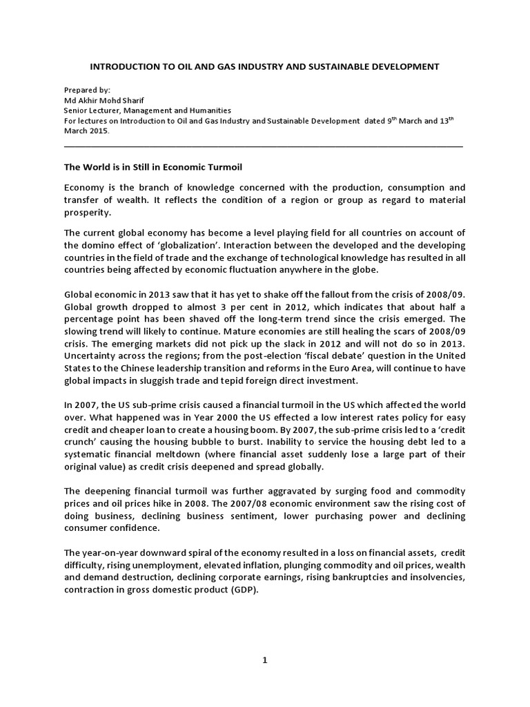 Lecture Notes On Introduction To Oil and Gas Industry Jan2015 | PDF ...
