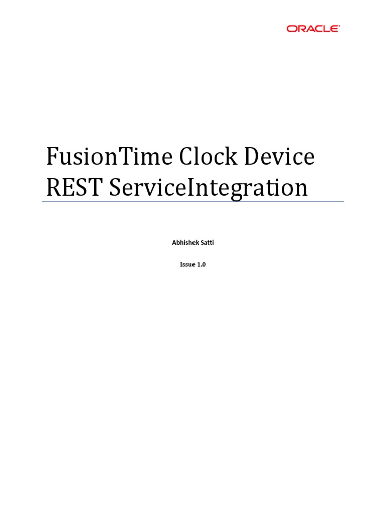 Fusion Time Clock Device Integration v1.0 | PDF | Application ...