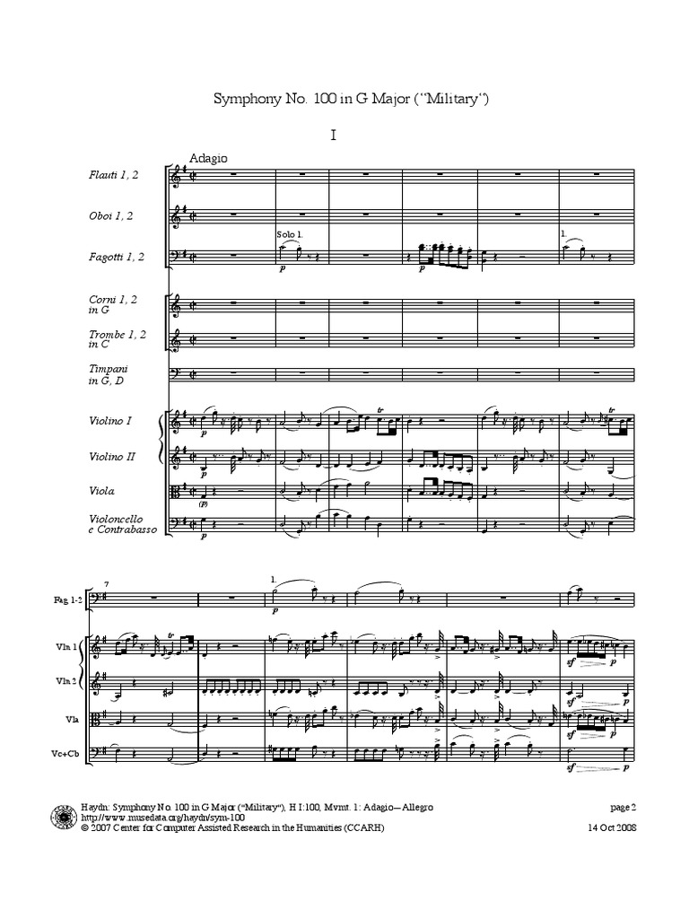 Haydn Symphony 100 Excerpt | PDF