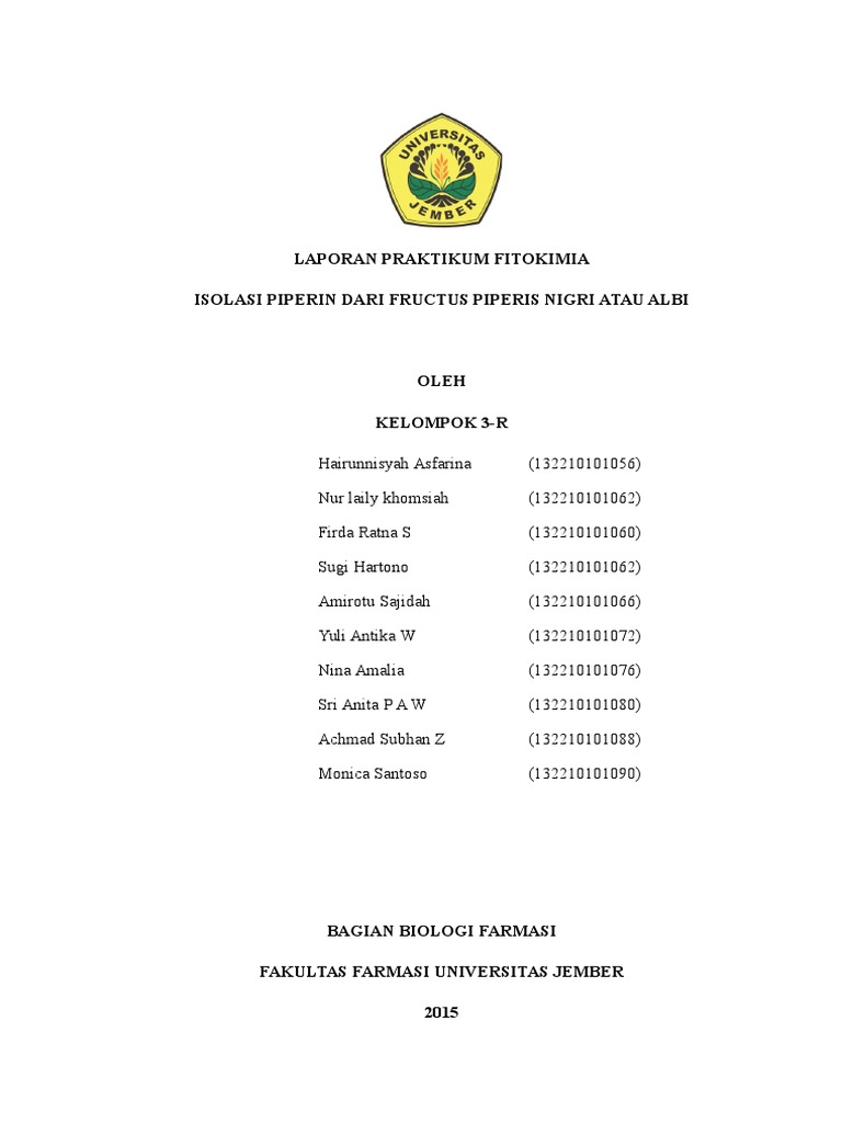 Laporan Isolasi Piperin | PDF