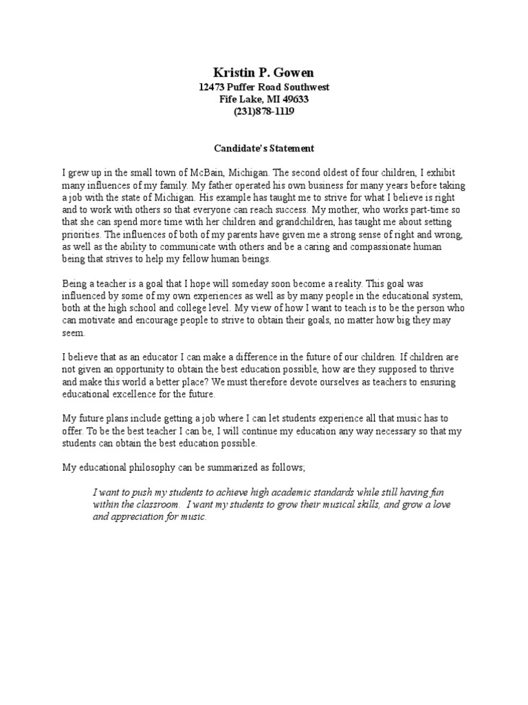 Candidate Statement | PDF