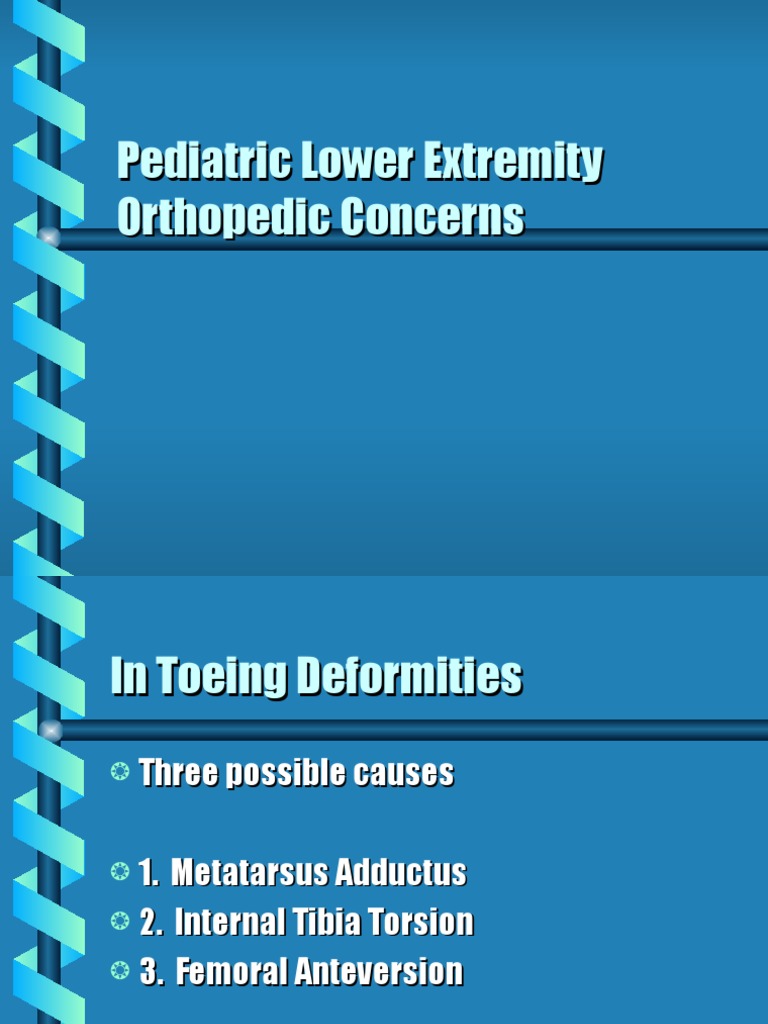Pediatric Lower Extremity Orthopedic Concerns | PDF | Hip | Anatomical ...