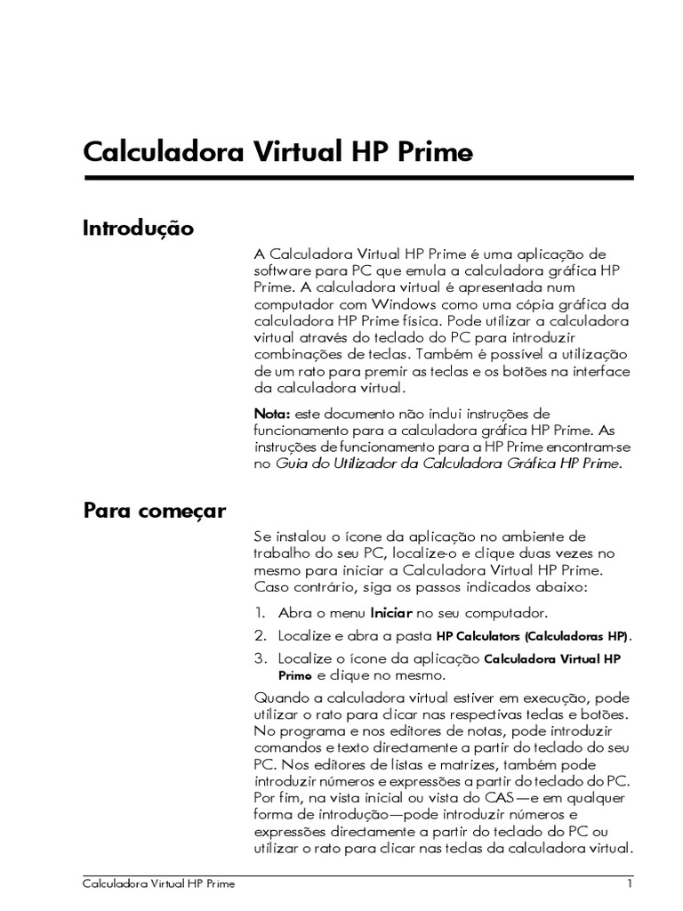 HP Prime - Emulador (PT) | PDF | Microsoft Windows | Janela (informática)