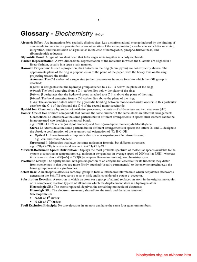 Biochemistry Glossary | PDF | Rna | Dna Replication