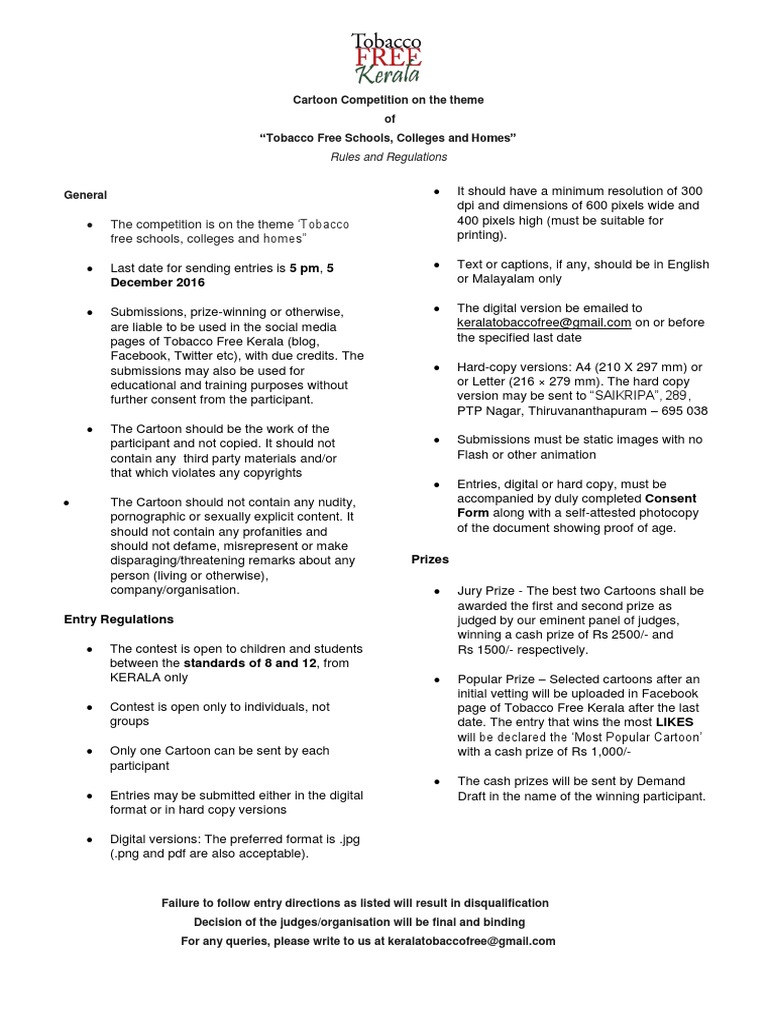 Cartoon Competition Rules Pdf